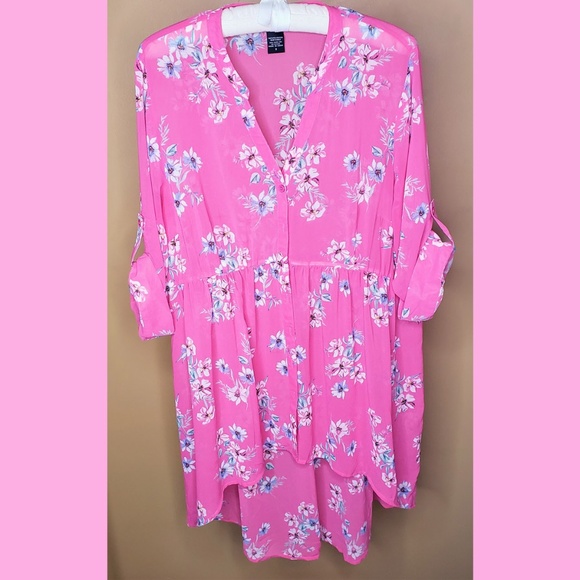 torrid | Tops | Torrid Pink Floral Hilo Tunic | Poshmark